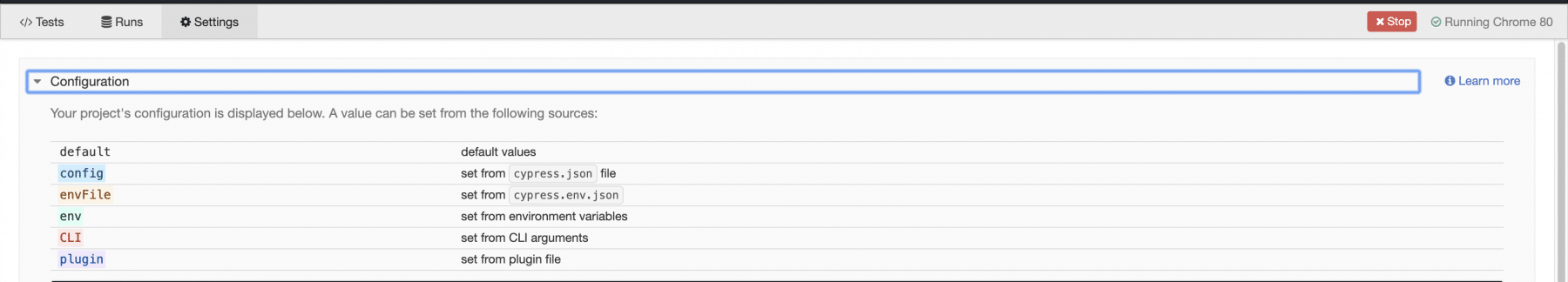Configurations in Cypress and How to Disable Default Configurations?